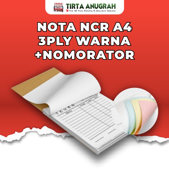 Nota NCR A4 3Ply Cetak Warna+nomerator | Tirta Anugrah